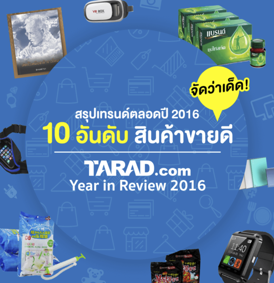 เปิด 10 อันดับสินค้ายอดนิยมใน TARAD.com แห่งปี 2559 | Positioning Magazine